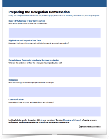 Manager's Guide to Delegation Conversations